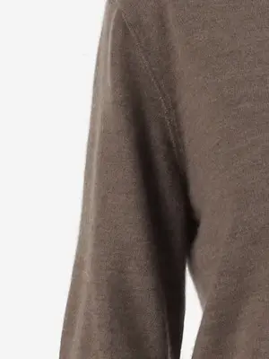 THE ROW Long Sleeve V-neck Sweater With Lateral Slits - Brown
