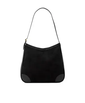 NILI LOTAN Trimmed Suede Shoulder Bag