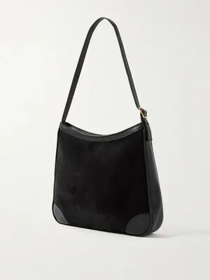 NILI LOTAN Trimmed Suede Shoulder Bag