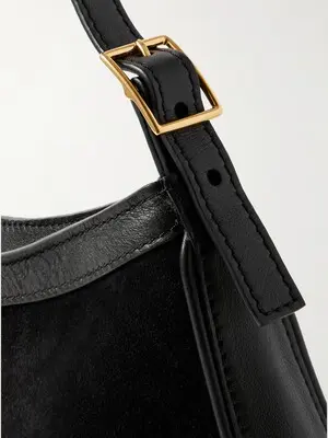 NILI LOTAN Trimmed Suede Shoulder Bag