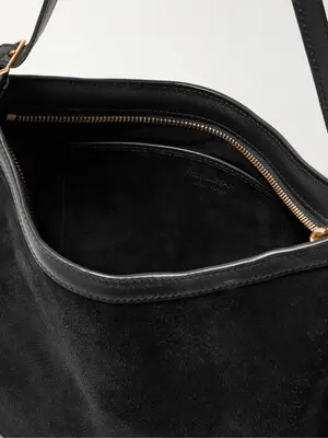 NILI LOTAN Trimmed Suede Shoulder Bag