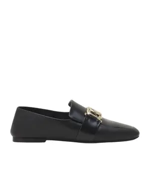 LANVIN Logo Plaque Leather Loafers
