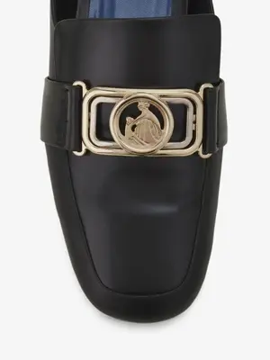 LANVIN Logo Plaque Leather Loafers