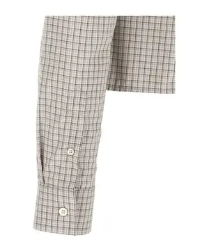 MAISON MARGIELA Checkered Pointed Hem Shirt - Beige
