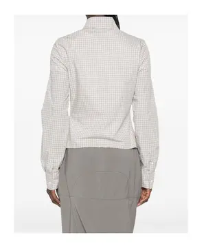 MAISON MARGIELA Checked Long Sleeve Shirt - Beige