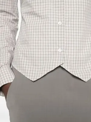 MAISON MARGIELA Checked Long Sleeve Shirt - Beige
