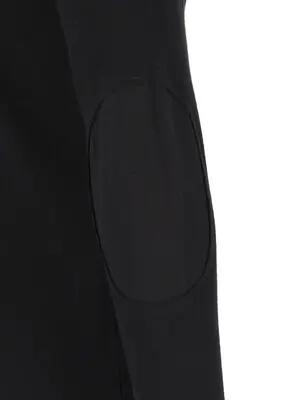 MAISON MARGIELA Long Sleeve Knitted Top With Contrasting Elbow Patches - Black