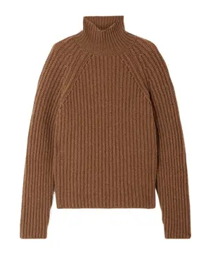 Sease Athos Ribbed Cashmere Turtleneck Sweater - Brown