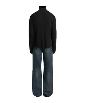 COURREGES Ribbed Wool Zipped Sweater