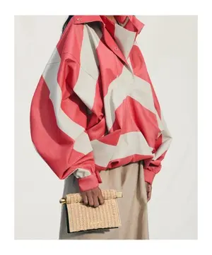 Jacquemus La Petite Pochette Raffia Clutch Bag With Chain Strap