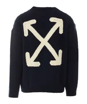 Off-White Long-sleeve Crew-neck Sweater