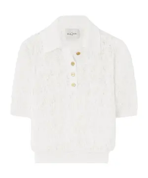 Le Kasha Open-knit Organic Linen Polo Shirt