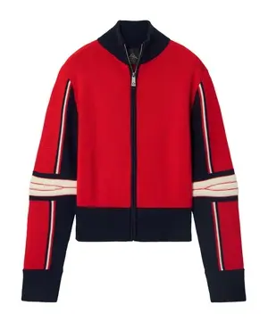 Perfect Moment Merino Wool Zip-up Cardigan With High Neck