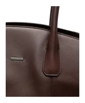 Emporio Armani Logo-plaque Leather Tote Bag