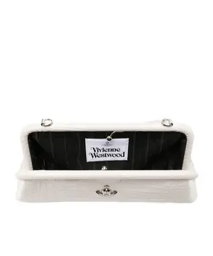 VIVIENNE WESTWOOD Orb Croc-effect Clutch Bag