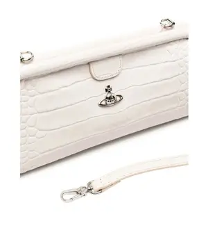 VIVIENNE WESTWOOD Orb Croc-effect Clutch Bag