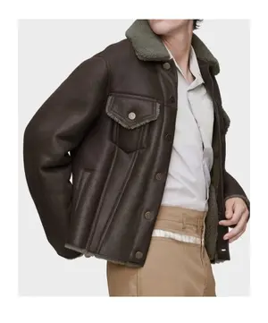 MAISON MARGIELA Waxed Shearling Jacket