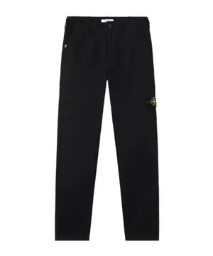 Stone Island Regular-fit Chino Trousers With Pockets - Black