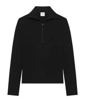 COURREGES Half-zip Logo-detail Sweater - Black