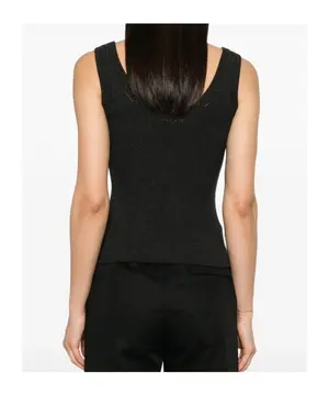 Brunello Cucinelli Monili-chain Ribbed-knit Top