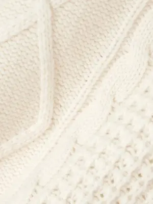 Perfect Moment Cable-knit Roll-neck Top