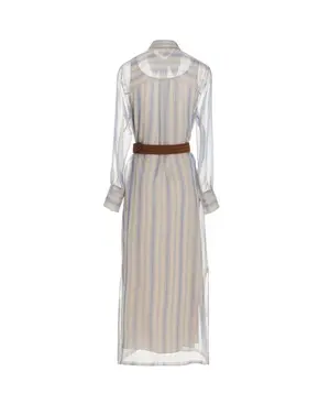 Brunello Cucinelli Striped Maxi Silk Shirt Dress