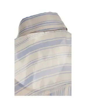 Brunello Cucinelli Striped Maxi Silk Shirt Dress