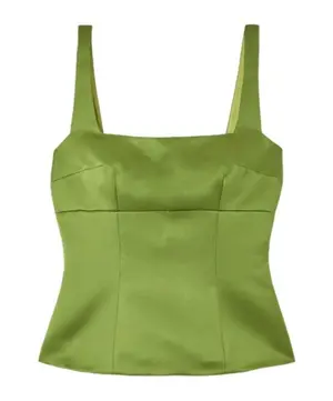 EMILIA WICKSTEAD Paneled Duchesse-satin Top