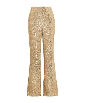 Akris Sequin Stretch Silk Mesh Flared Pants