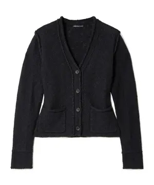 JAMES PERSE Cotton And Linen-blend Cardigan - Black