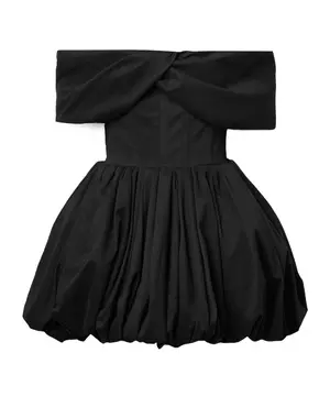Brandon Maxwell Off-the-shoulder Cotton Blended Poplin Mini Dress