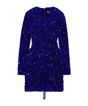 RICHARD QUINN Velvet Mini Dress - Blue