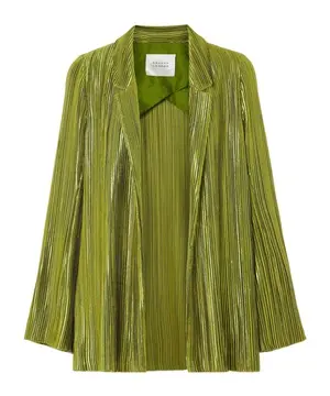 Galvan Pleated Metallic Blazer