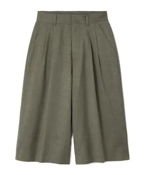 FORTELA Pleated Wool Blend Shorts - Green