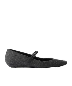 Loulou De Saison Flannel Mary Jane Ballet Flats