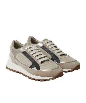 Brunello Cucinelli Monili Embellished Panel Sneakers