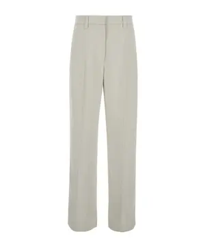 Brunello Cucinelli Monili Bead-embellished Pleated Trousers - Nude