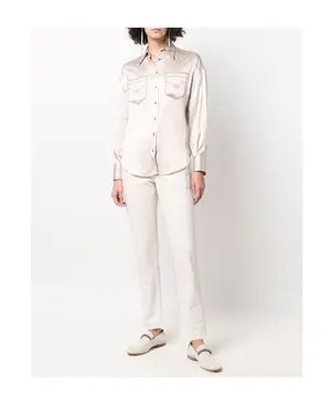 Brunello Cucinelli Western Silk-blend Satin Shirt