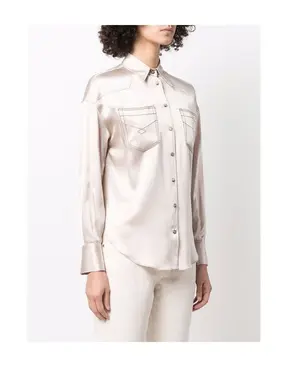 Brunello Cucinelli Western Silk-blend Satin Shirt