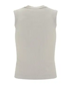 Brunello Cucinelli Ribbed Knit Crewneck Tank Top