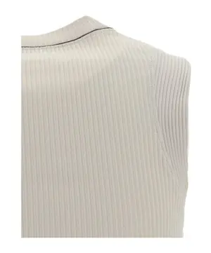 Brunello Cucinelli Ribbed Knit Crewneck Tank Top