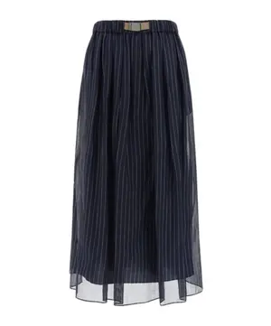 Brunello Cucinelli High-waist Pinstripe Maxi Skirt