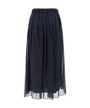 Brunello Cucinelli High-waist Pinstripe Maxi Skirt