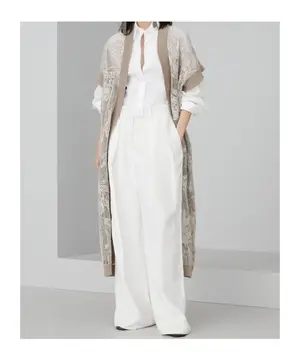 Brunello Cucinelli Embroidered Mesh Long Cardigan
