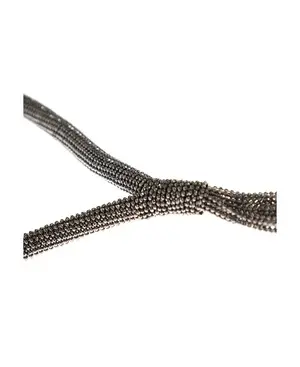 Brunello Cucinelli Graphite Silver Beaded Necklace