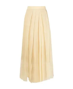 Brunello Cucinelli Pleated Sheer Midi Skirt