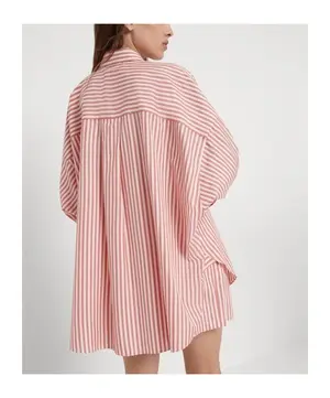 Brunello Cucinelli Monili Chain Detailed Striped Shirt