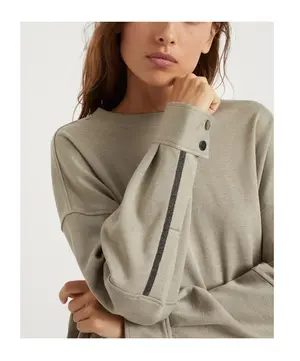 Brunello Cucinelli Crewneck Sweatshirt With Jewel Detailing