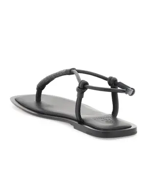 Brunello Cucinelli Embellished Strap Flip-flops