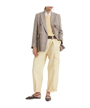 Brunello Cucinelli Drawstring Wide-leg Cargo Trousers With Monili Beading